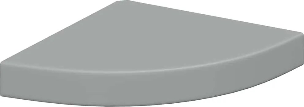 Plovoucí rohové police 2 ks šedé 25 x 25 x 3,8 cm MDF 323902