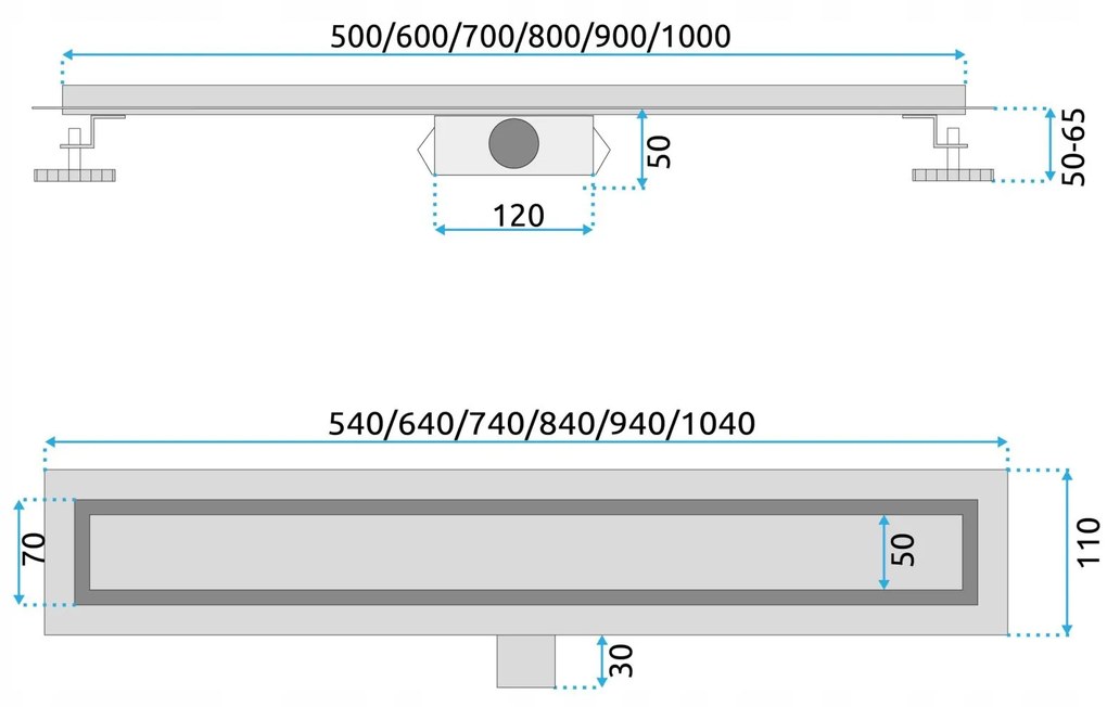Odtokový sprchový žlab REA NEOX - inox