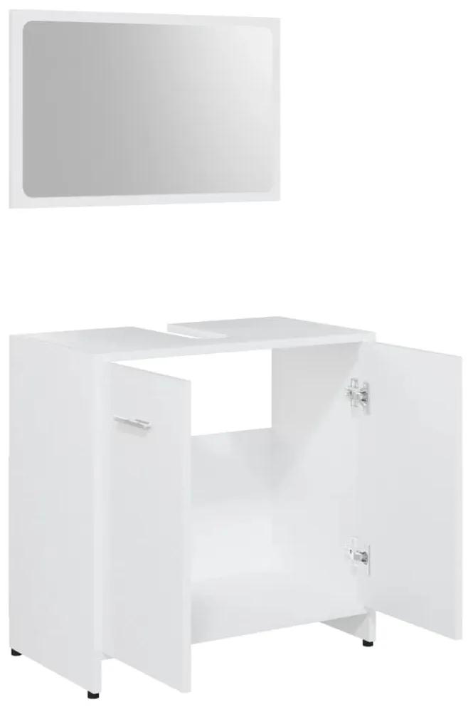 3dílná koupelnová sestava bílá kompozitní dřevo,  3056916