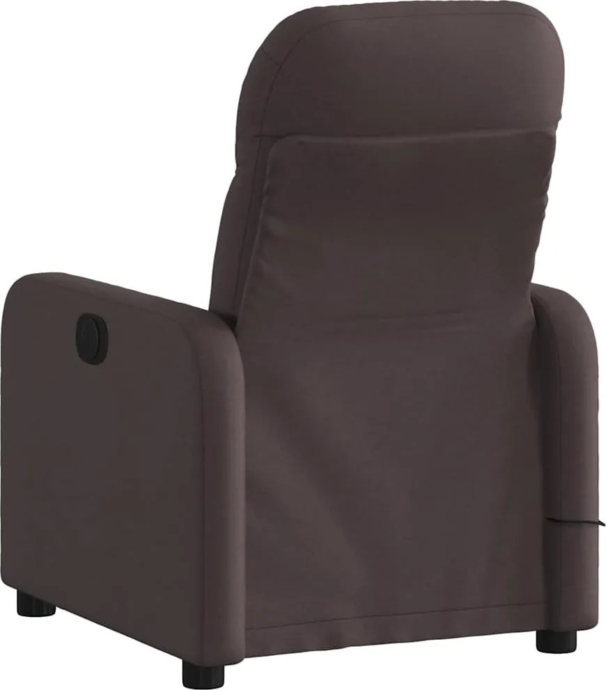 Elektrické masážní polohovací křeslo tmavě hnědé textil 3206791
