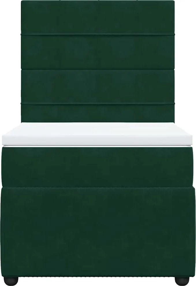 Box spring postel s matrací tmavě zelená 80 x 200 cm samet 3294493