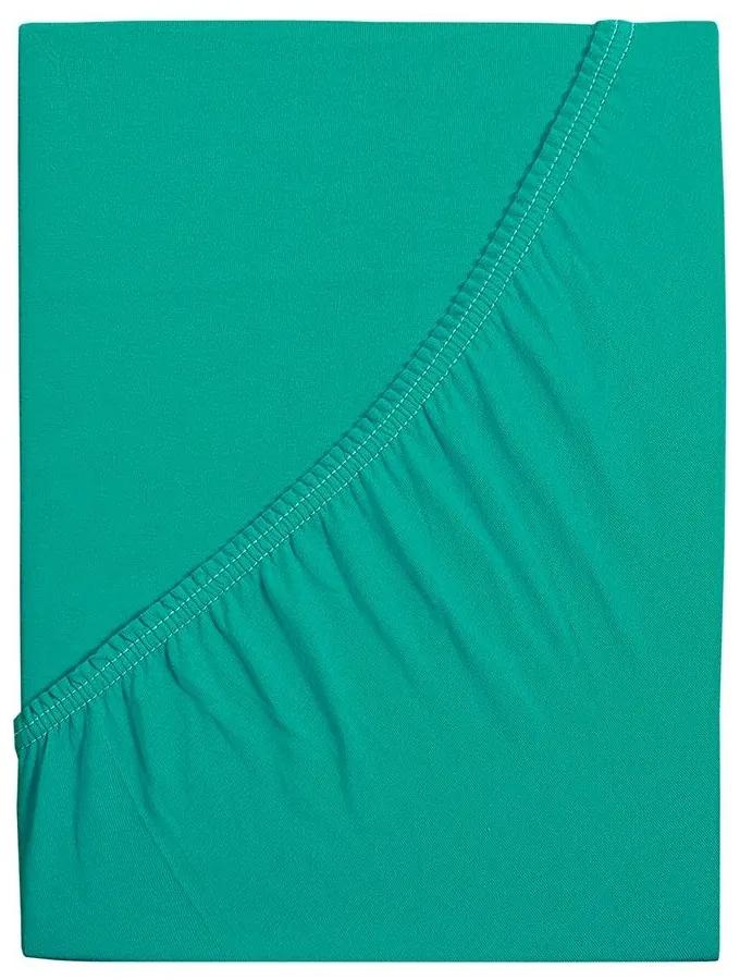 B.E.S. - Petrovice, s.r.o. Prostěradlo Jersey česaná bavlna MAKO - Zelený tyrkys 140 - 160 x 200