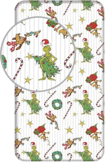 Jerry Fabrics Prostěradlo Grinch Grinchmas 90x200x25 cm