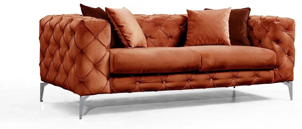 Designová sedačka Rococo 197 cm oranžová - Skladem