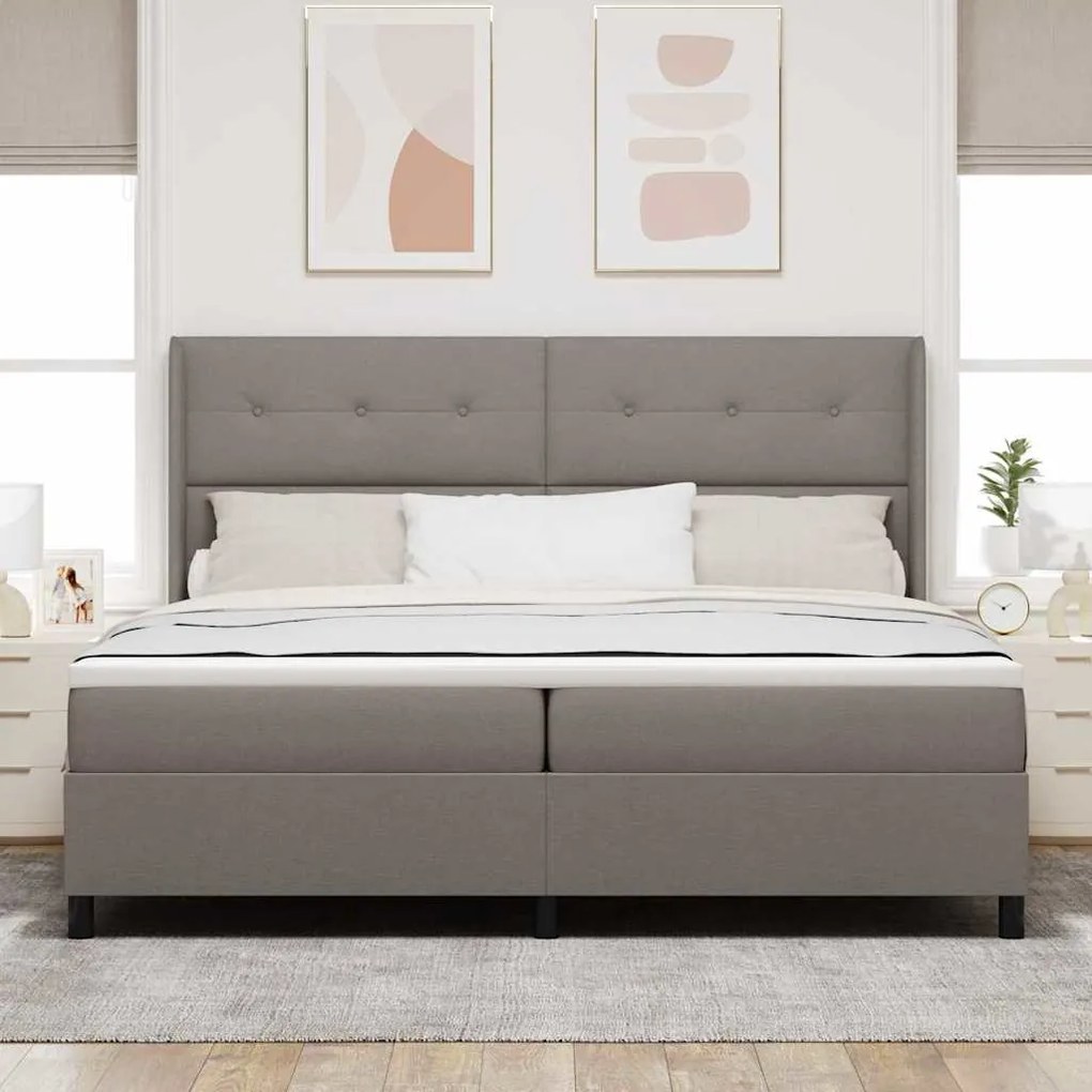 Postel s boxspringem s polštářem Taupe 200 x 200 cm textil 3341669
