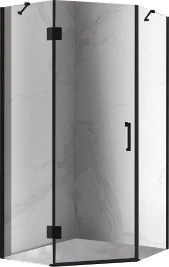 BPS-koupelny Pětiúhelníkový sprchový kout KZ10C BL 100x100 černá/transparent - bez vaničky