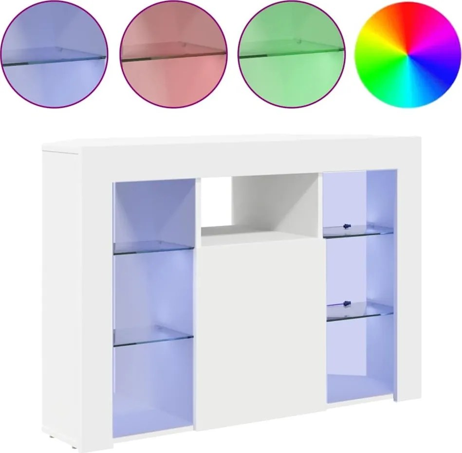 vidaXL Rohový LED TV stojan 100x40x68cm Bílá Kompozitní dřevo [889785]