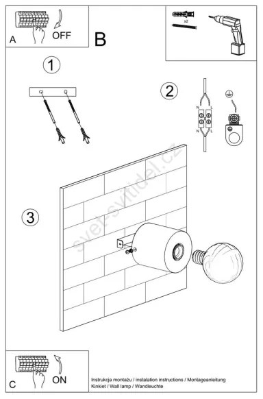 Sollux SL.0679 - Nástěnné svítidlo SALGADO 1xE27/60W/230V beton