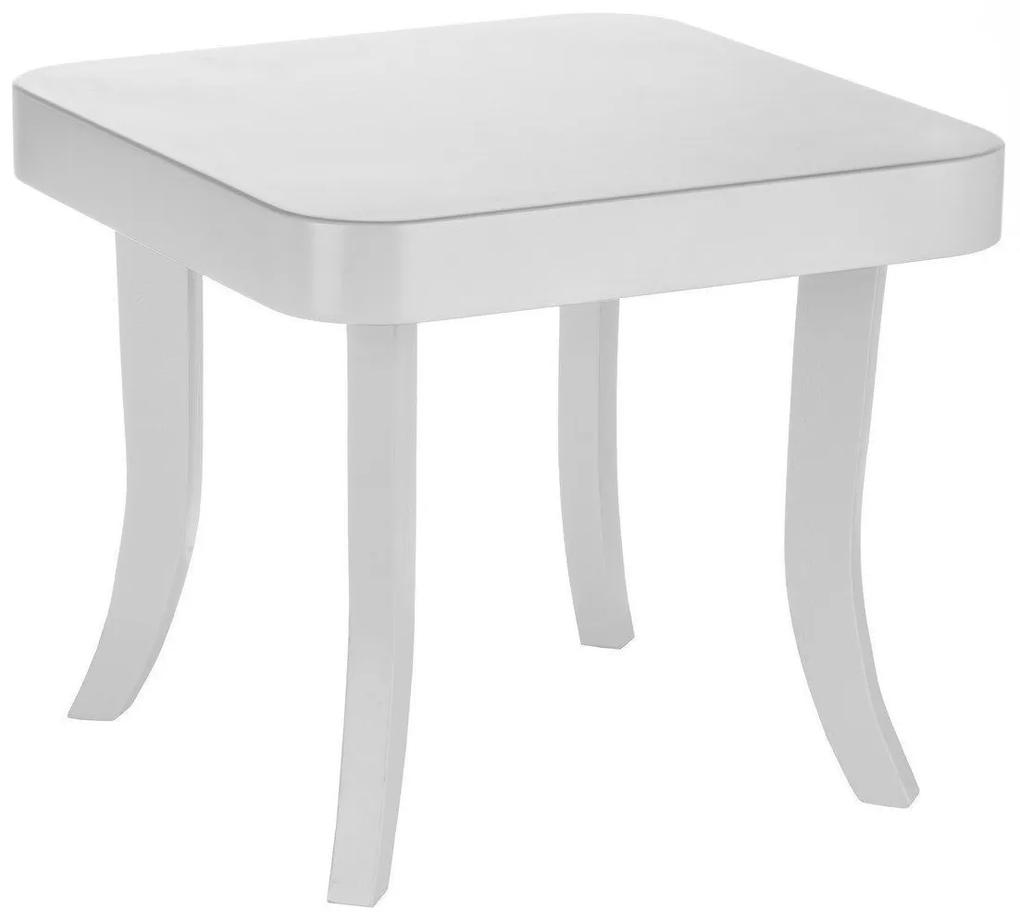 Dětský čtvercový stůl dřevěné nožičky - Bílá, 37 47 cm