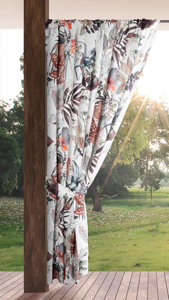 ZAHRADNÍ VODĚODOLNÝ ZÁVĚS NA PÁSCE GARDEN 155X200 CM KVĚTY