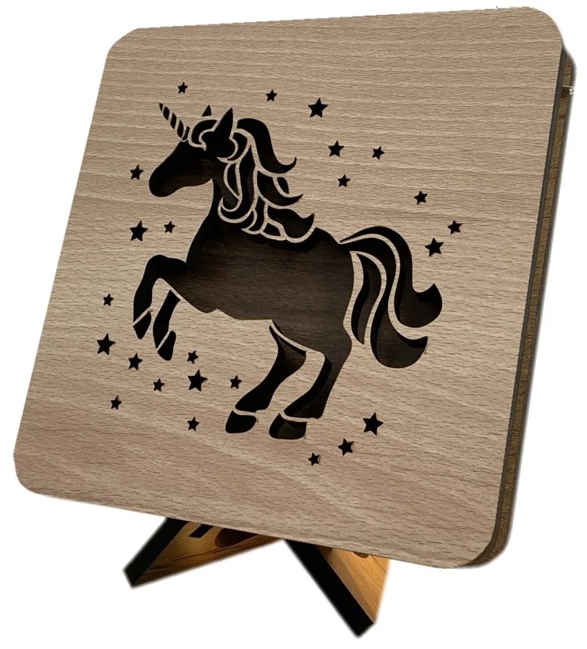 Li-Go "Jednorožec barevný" lampa 19x19cm provedení povrchu: jedle