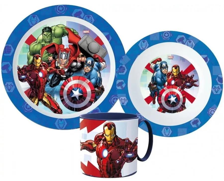 Sada plastového nádobí Avengers s hrnkem
