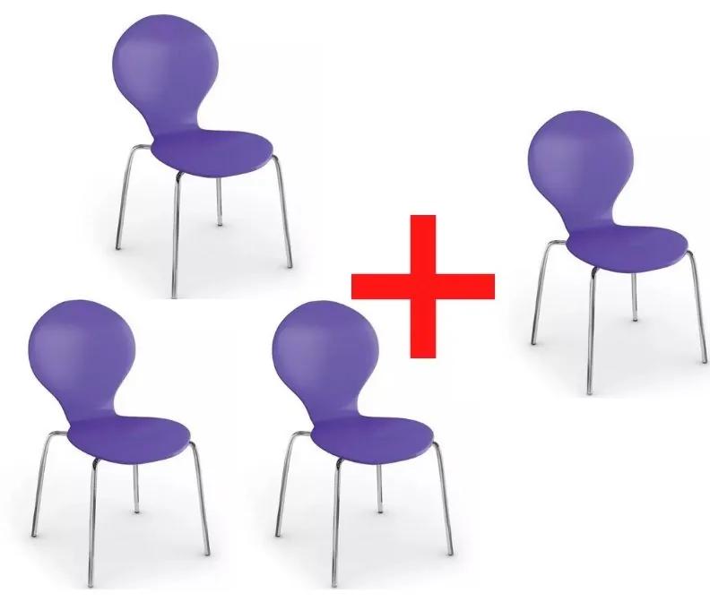 B2B Partner Jídelní židle CANDY, fialová, 3+1 ZDARMA