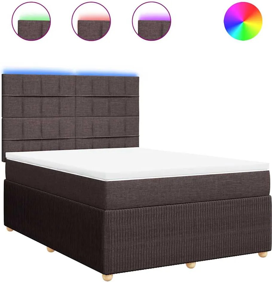 Box spring postel s matrací tmavě hnědá 140x190 cm textil 3294354