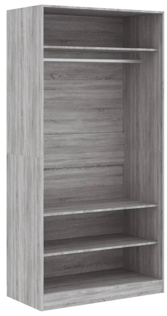 Šatní skříň šedá sonoma 100 x 50 x 200 cm kompozitní dřevo - Default Title
