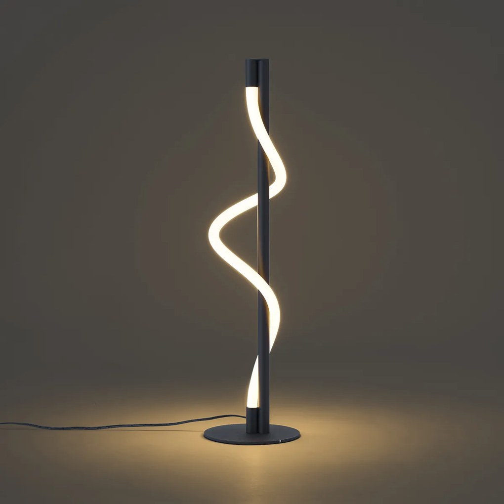 Moderní stolní lampa černá vč. LED s 3-stupňovým stmíváním - Twirl