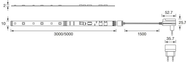 Ledvance - LED RGBW Stmívatelný pásek FLEX 5m LED/14W/230V + DO