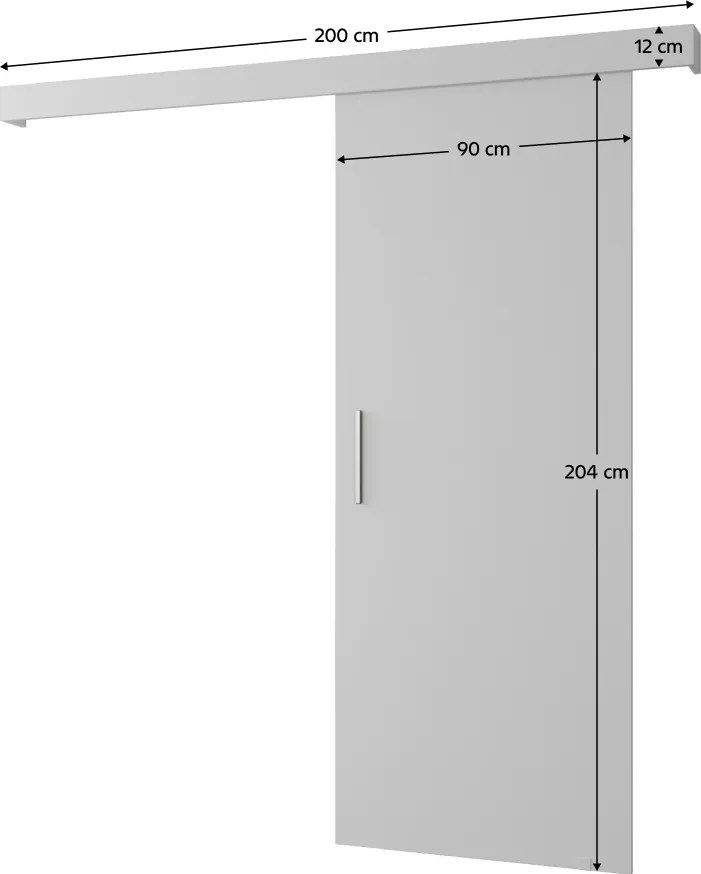 Posuvné dveře, bílá/bílá/stříbrná, SALDOR 90 1