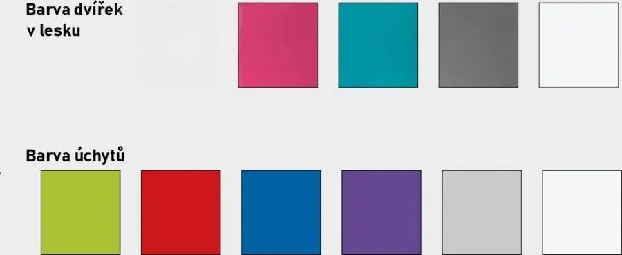 Casarredo - Komfort nábytek Dětská šatní skříň GULLIWER 4 policová, výběr barev | barva: dom-tyrkys-lesk,Vyberte si barvu úchytu:: dom-uch-fialová