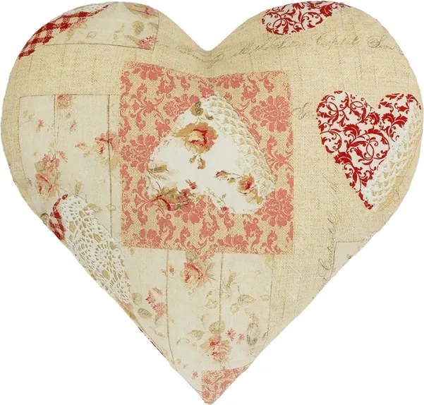 Bellatex SRDCE 42x40 cm Srdce patchwork růžová