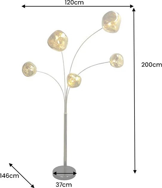 Designová stojanová lampa Hanzila 200 cm zlatá
