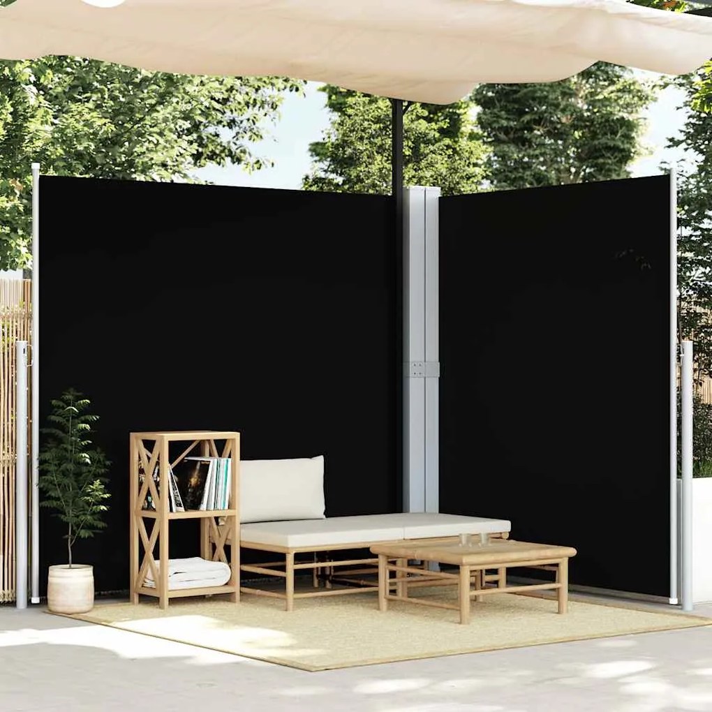 Zatahovací boční markýza černá 200 x 600 cm 318006