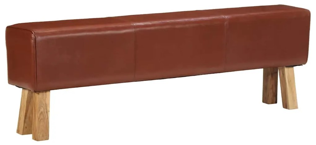 Lavice gymnastický kůň 160 cm hnědá pravá kůže a mangovník 320607