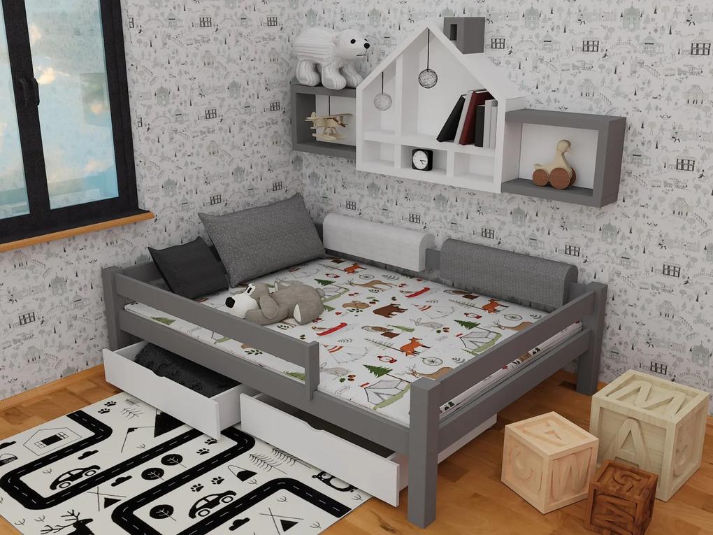 Vomaks Dětská postel 8X8 01D se zábranou Rozměr: 160 x 200 cm, Barva: barva šedá