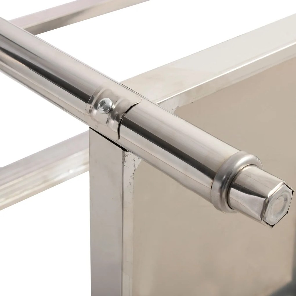 Costway Nerezový kuchyňský stůl gastro – 122 × 61 × 90 cm, stříbro