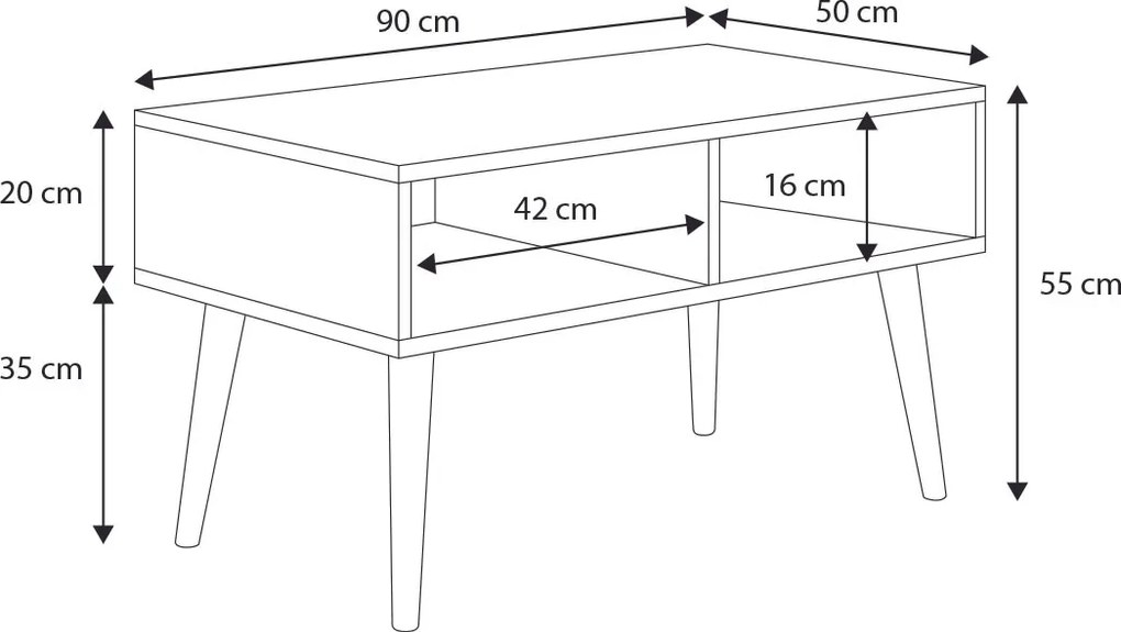ADRK Furniture Konferenční stolek SANA 90x50