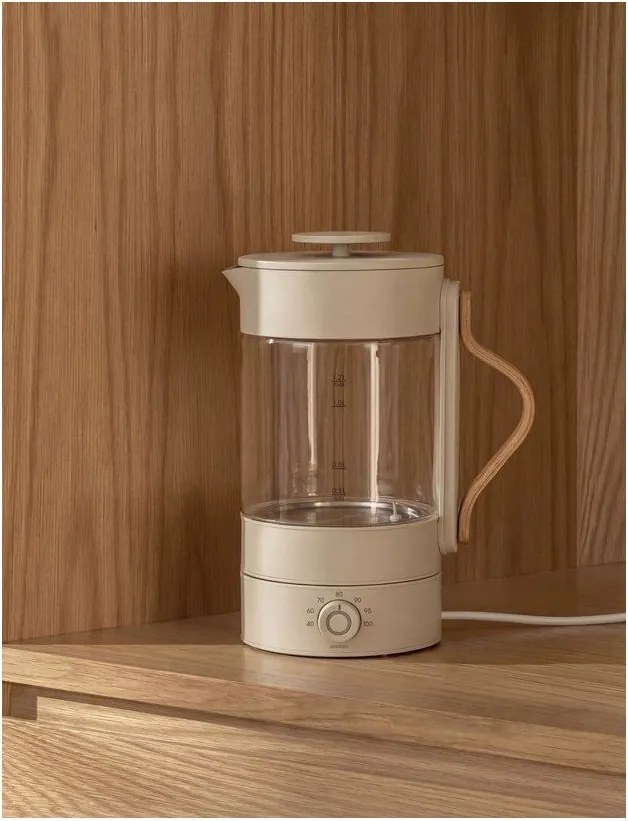 Béžová skleněná rychlovarná konvice 1,2 l Emma – Stelton