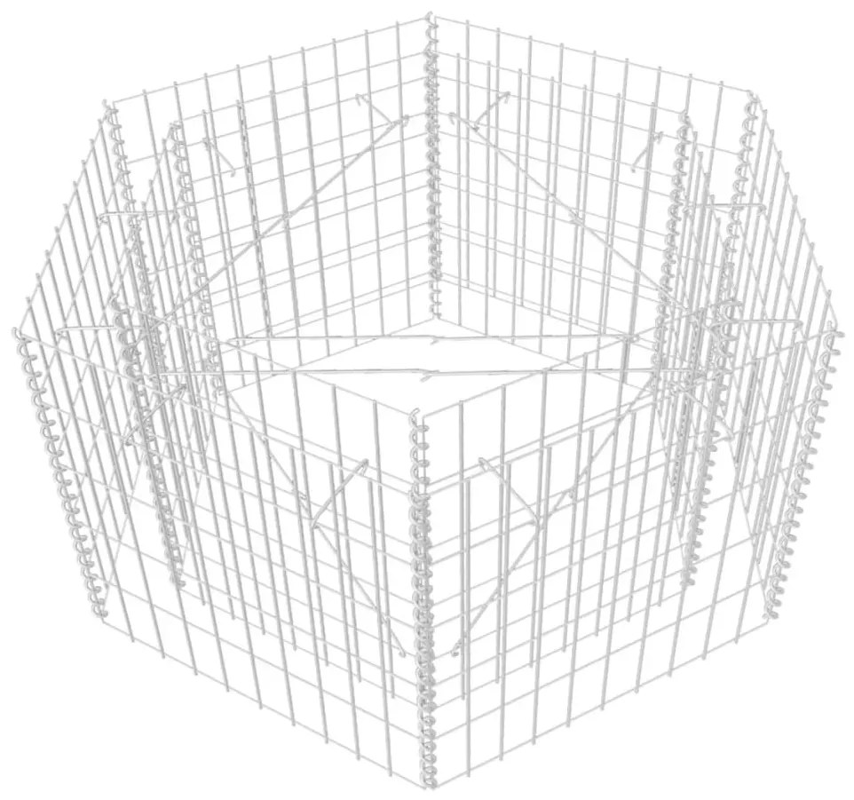 Šestihranný gabionový vyvýšený záhon 100 x 90 x 50 cm 142532