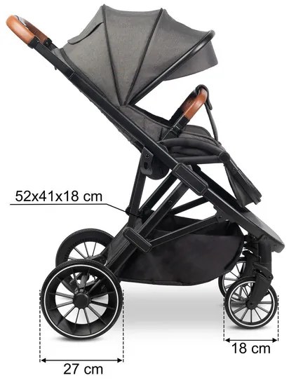 CARETERO sportovní kočárek RATIO DARK GREY