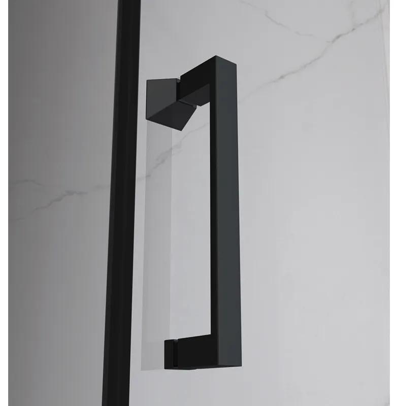 BPS-koupelny Obdélníkový sprchový kout HYD-OK03D 120x100 černý/transparent + vanička HYD-OSV-ST06C bílá