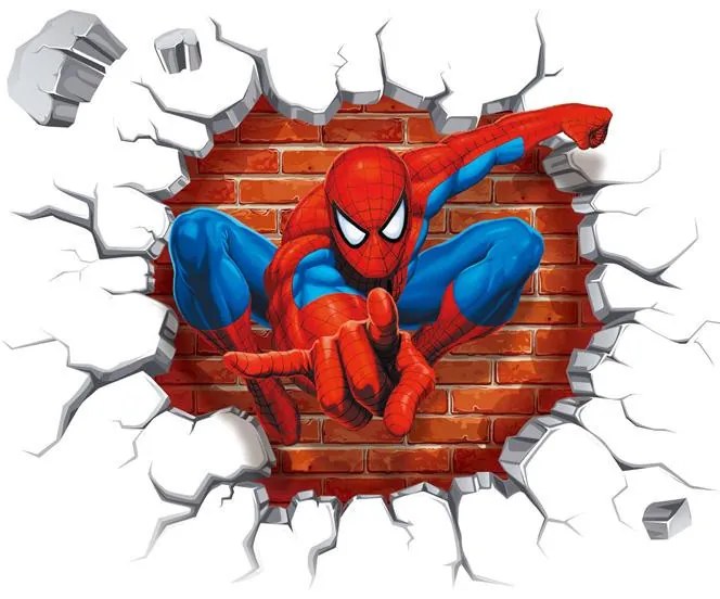 Živá Zeď Samolepka na zeď Spiderman ze zdi