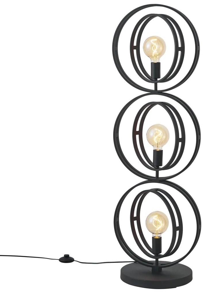 Moderní stojací lampa černá 3-světla - Indu