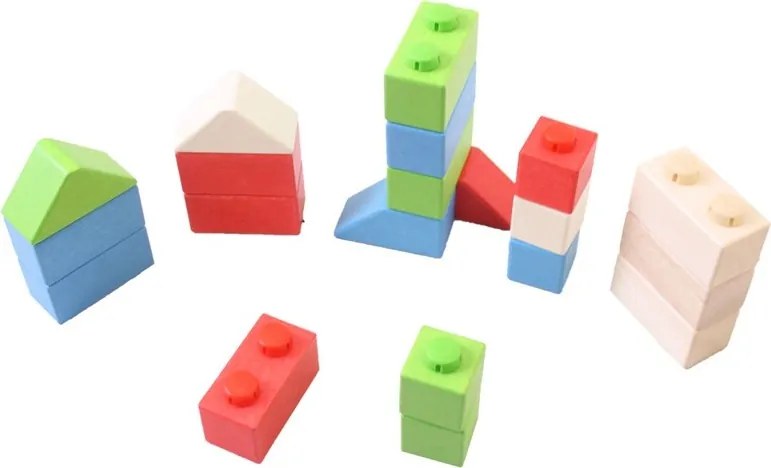 Dřevěné kostky CONNECT primary set