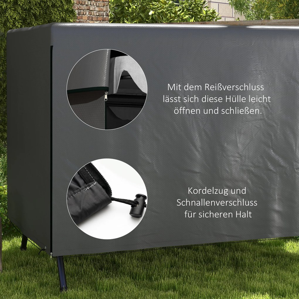 Kryt na zahradní nábytek Ochranný kryt na venkovní nábytek, 215 cm x 155 cm x 150 cm, tmavě šedý
