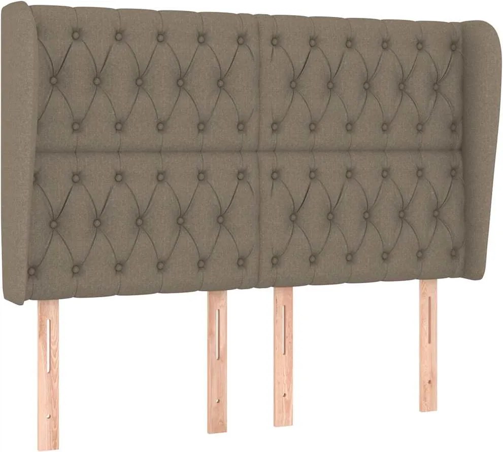 Čelo postele typu ušák taupe 147x23x118/128 cm textil 3118294