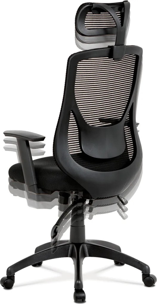 Ergonomická kancelářská židle MODUS - černá síťovina / látka