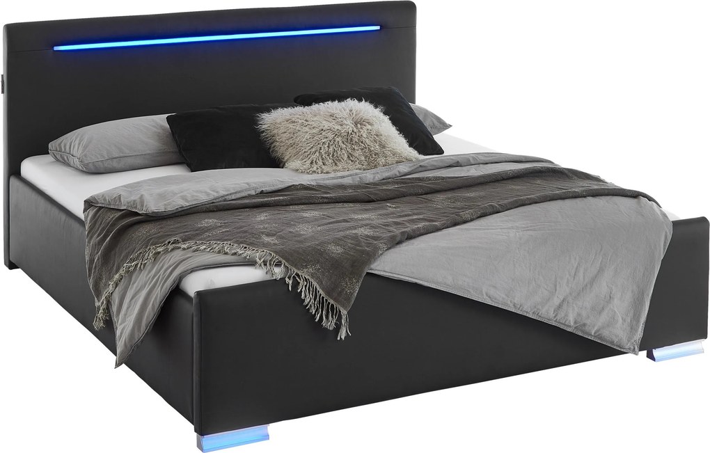 XXXLutz ČALOUNĚNÁ POSTEL, 180/200 cm, černá Boxxx - Postele s úložným prostorem - 000101026603
