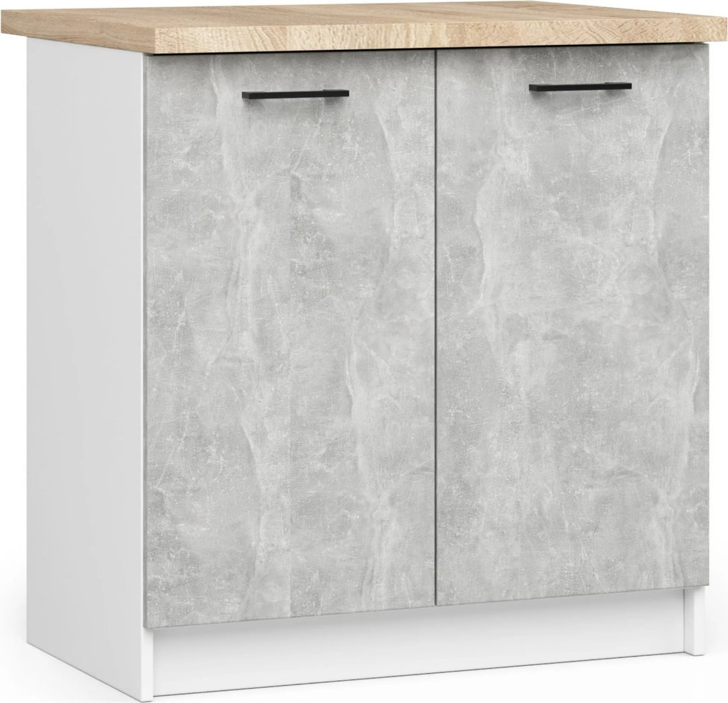 Kuchyňská skříňka Olivia S80 2D bílá/beton