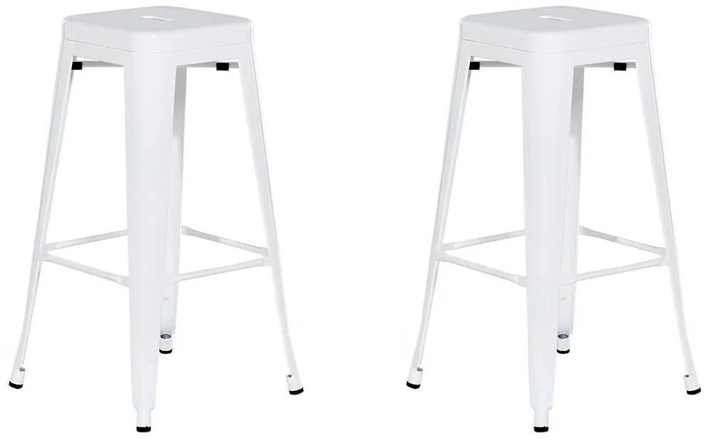 Sada 2 barové stoličky 76 cm bílé CABRILLO Beliani