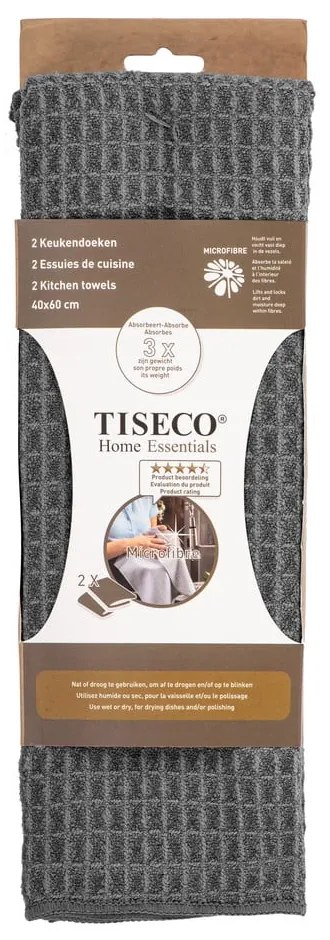 Utěrky v sadě 2 ks z mikrovlákna 40x60 cm Waffle – Tiseco Home Studio