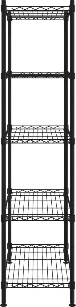 Úložný regál 5 polic 90 x 35 x 180 cm černý 250 kg 324624