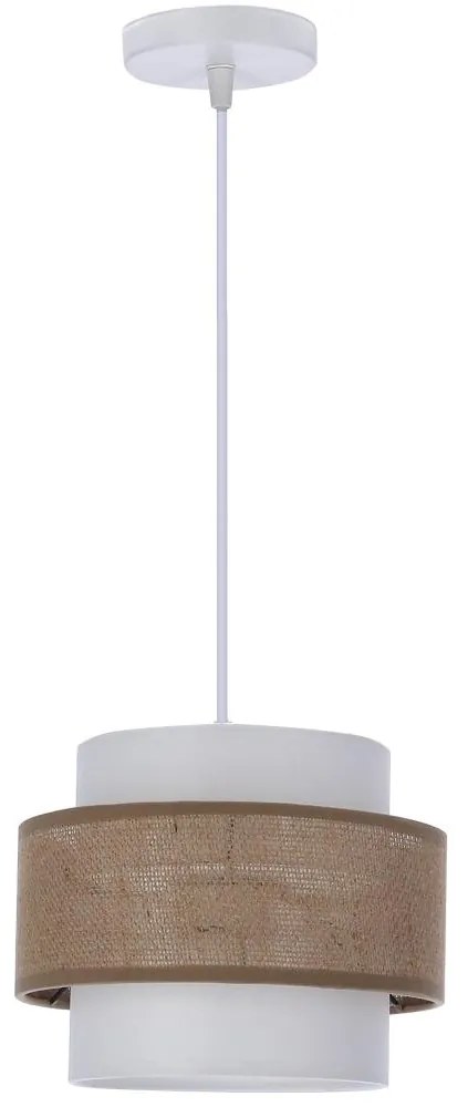 Candellux Lustr na lanku JUTA 1xE27/40W/230V hnědá/bílá CA0935