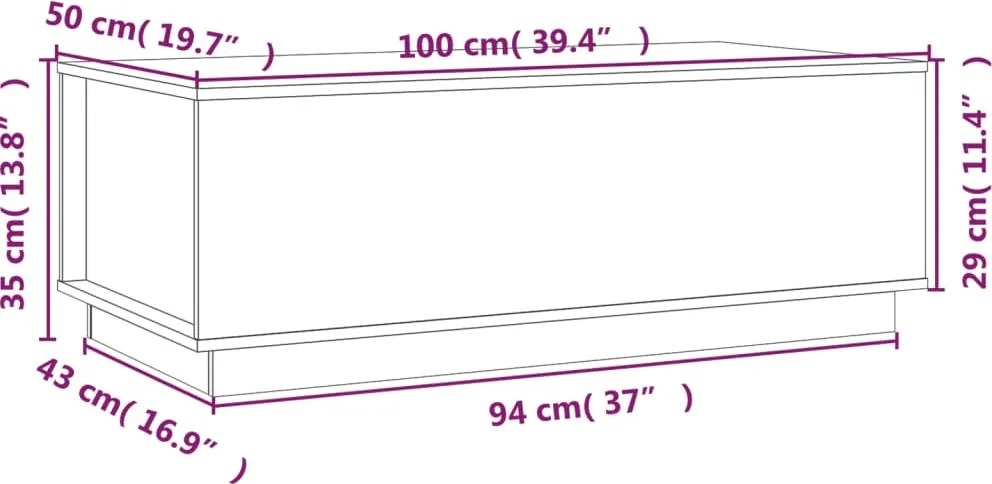 vidaXL Konferenční stolek 100x50x35 cm masivní borové dřevo [813422] Barva: Přírodní