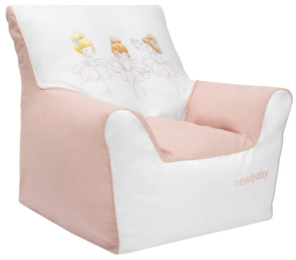 Dětské JUNIOR křeslo plněné kuličkami New Baby Magic Fairy Růžová