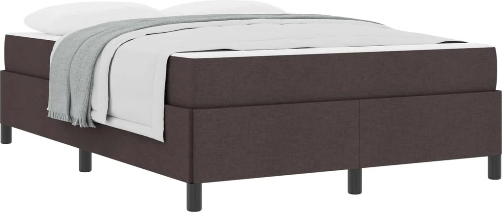 Postel s boxspringem Tmavě hnědá 140 x 190 cm textil 3398860
