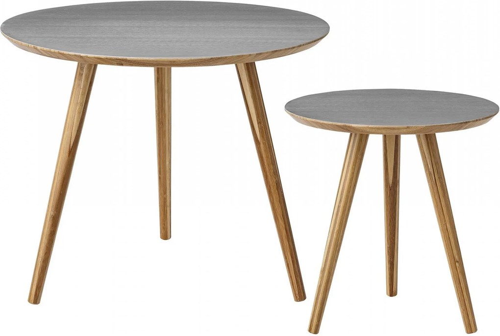 Bloomingville Bambusový konferenční stolek Grey Menší, šedá barva, hnědá barva, dřevo